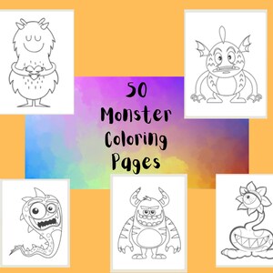 50 Happy Monster Coloring Pages | Download & Print | Digital Files ...