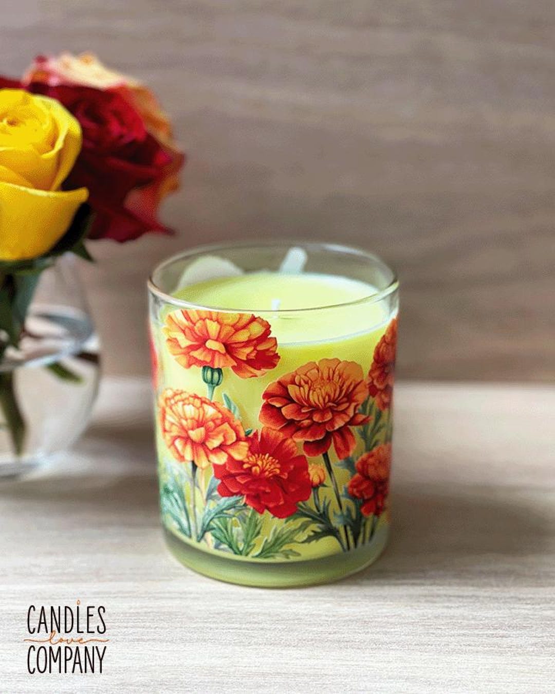 Marigold October Birth Flower Candle: Personalized Birthday Gift - Etsy