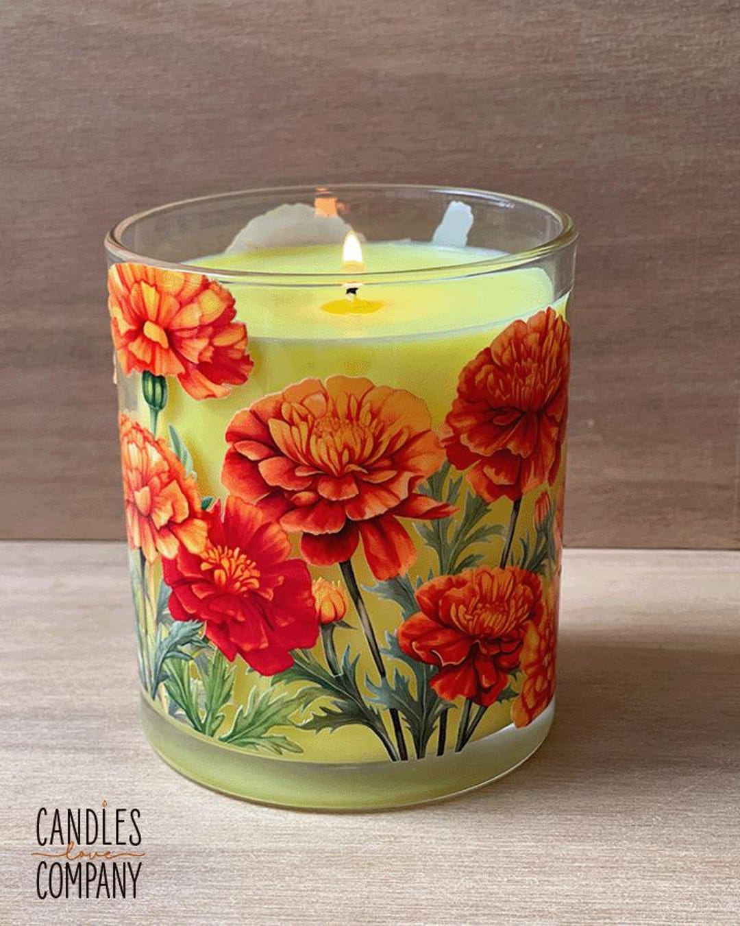 Marigold Birth Flower Candle: Personalized October Birthday Gift - Etsy