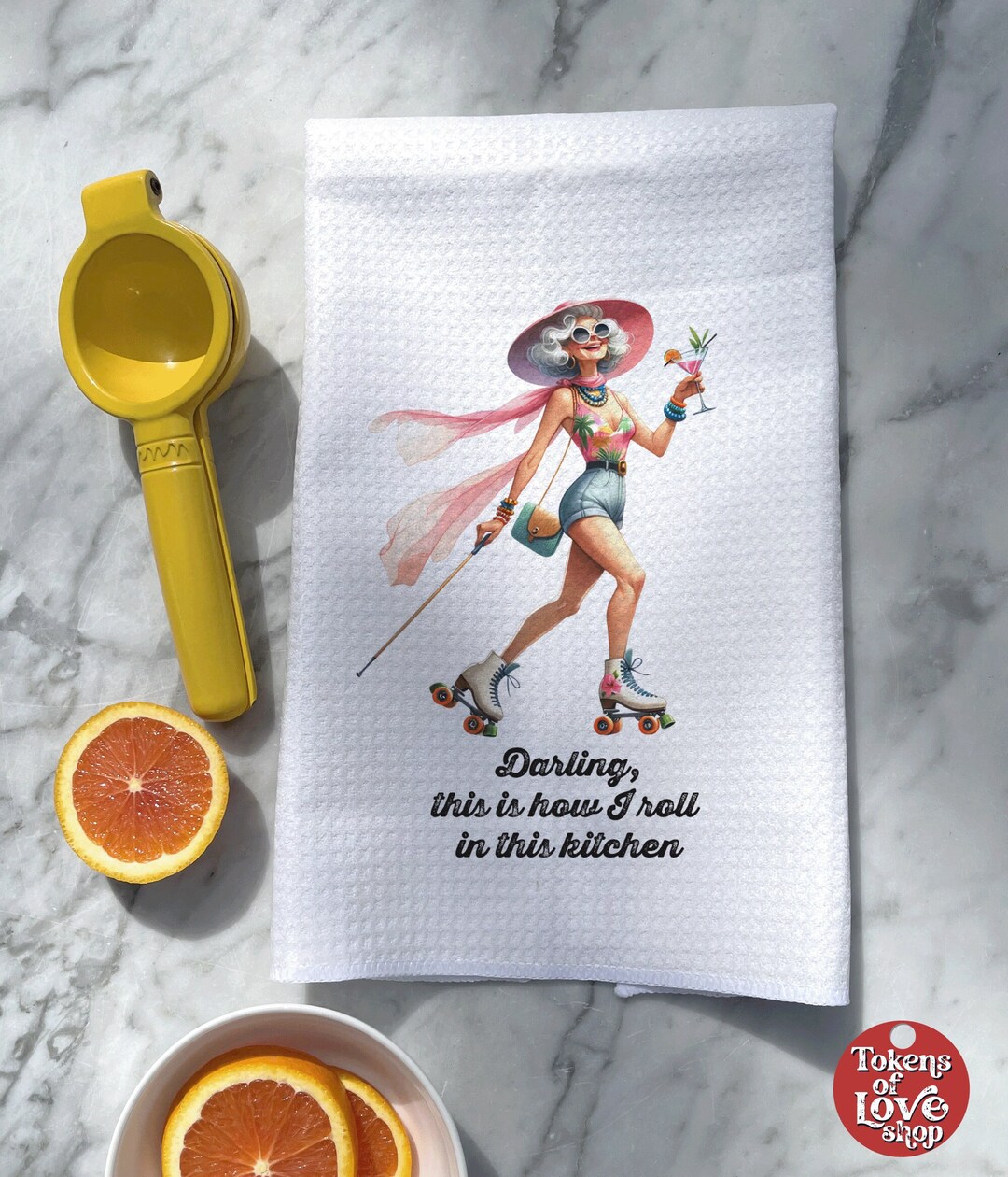 Kitchen Tea Towel for Old Lady Kitchen Housewarming Gift, Funny 60 65 ...