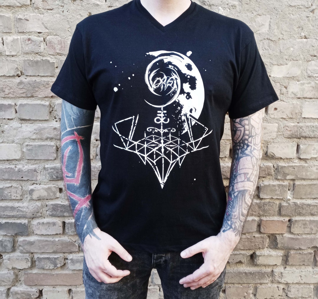 Vorga Cosmic Black Metal T-shirt Ougun Chaos Spaceship Moon Band Shirt ...