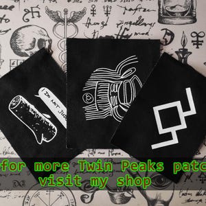 Twin Peaks Owl Rune Cave Patch, Black Lodge Magic Map, Heavy Canvas - Etsy