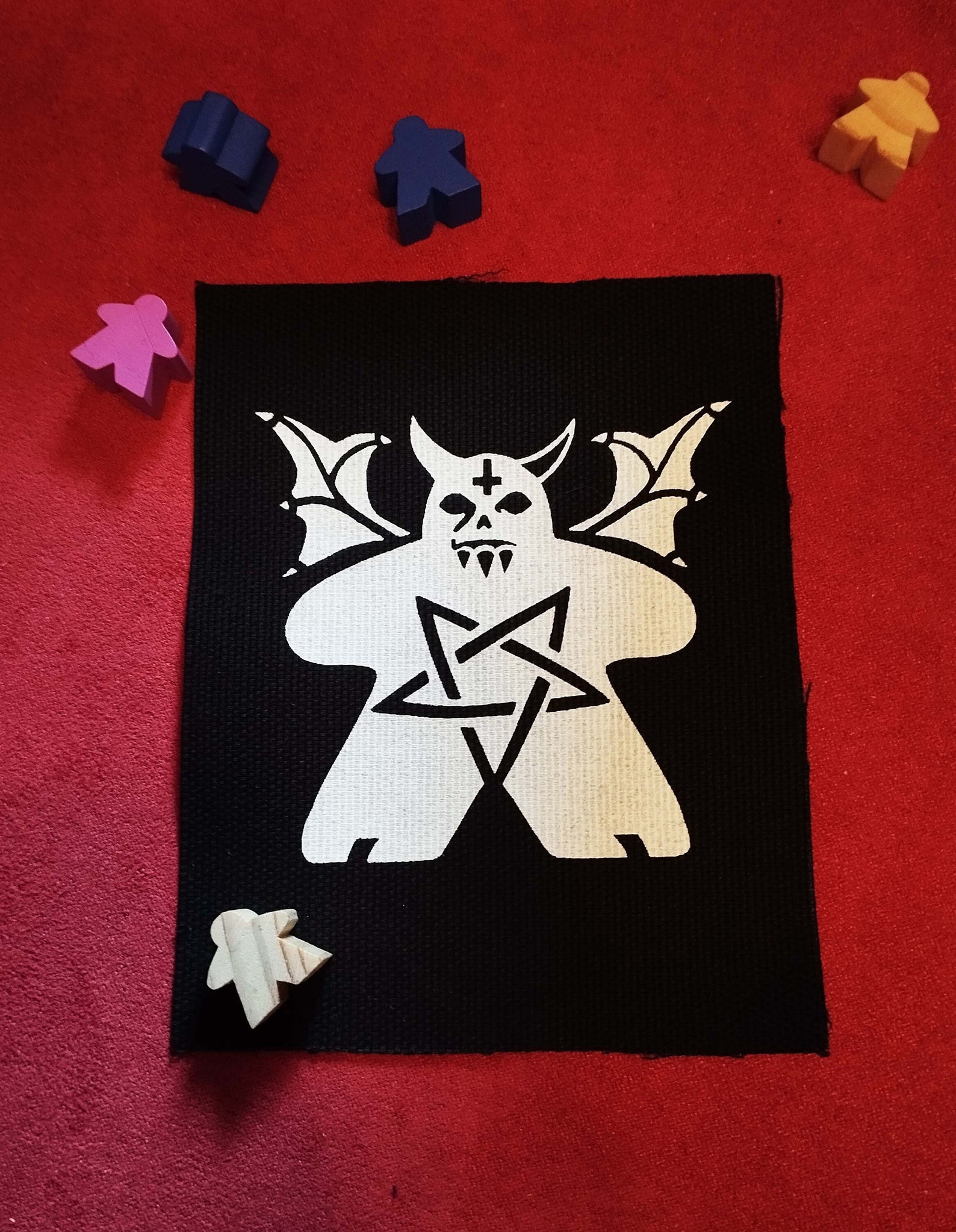 Metal Board Game Meeple Patch Pentagram Cthulhu , Satanic Metalhead ...