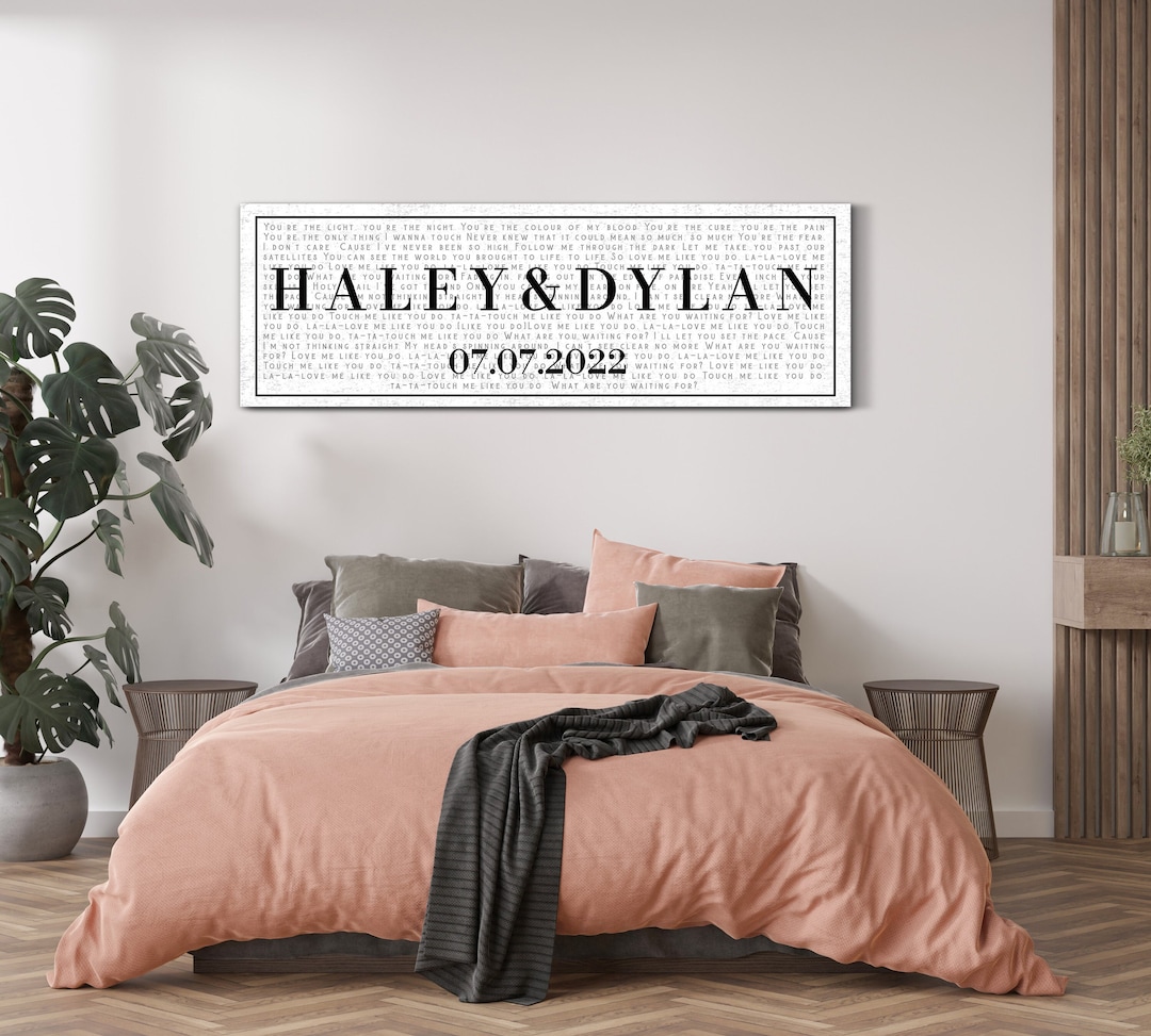 Personalized Wedding Song Sign, Bride and Groom Sign, Wedding Date Sign ...