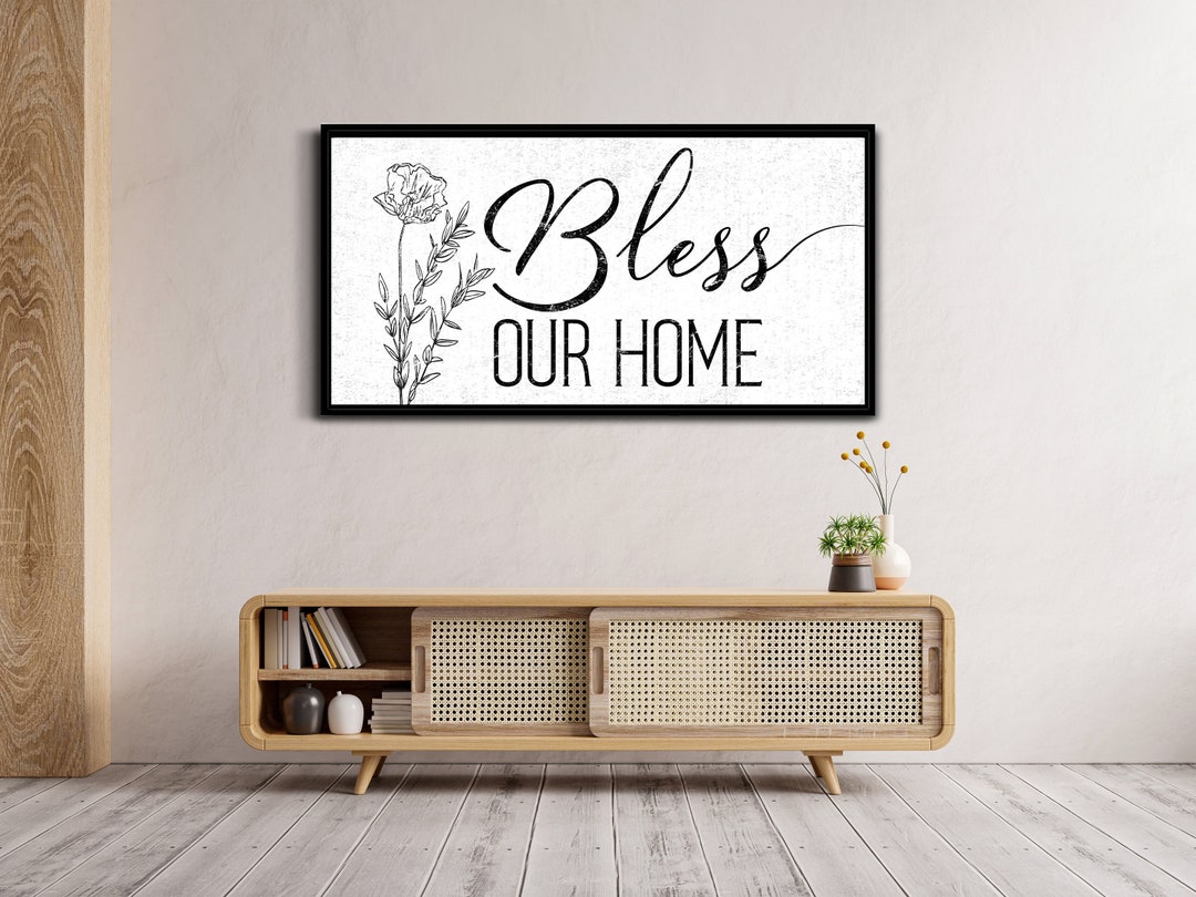 Bless Our Home Sign Entryway Wall Decor Vintage Living Room - Etsy