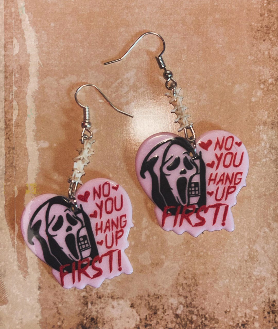 Ghostface, Lovecore, Real Animal Bones, Earrings, Halloween Jewelry ...