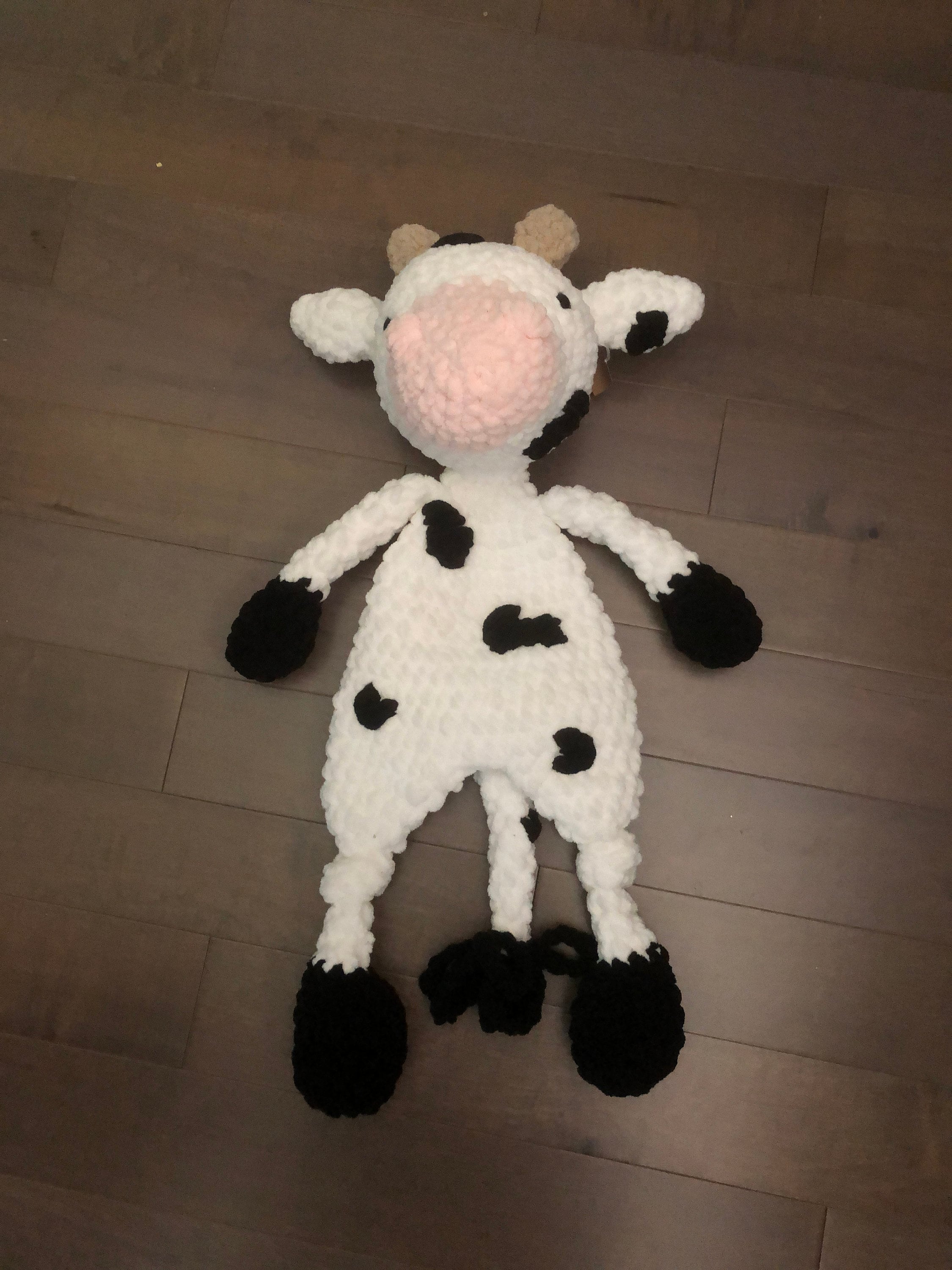Cow Lovey Crochet Cow Cow Snuggler Black and White - Etsy