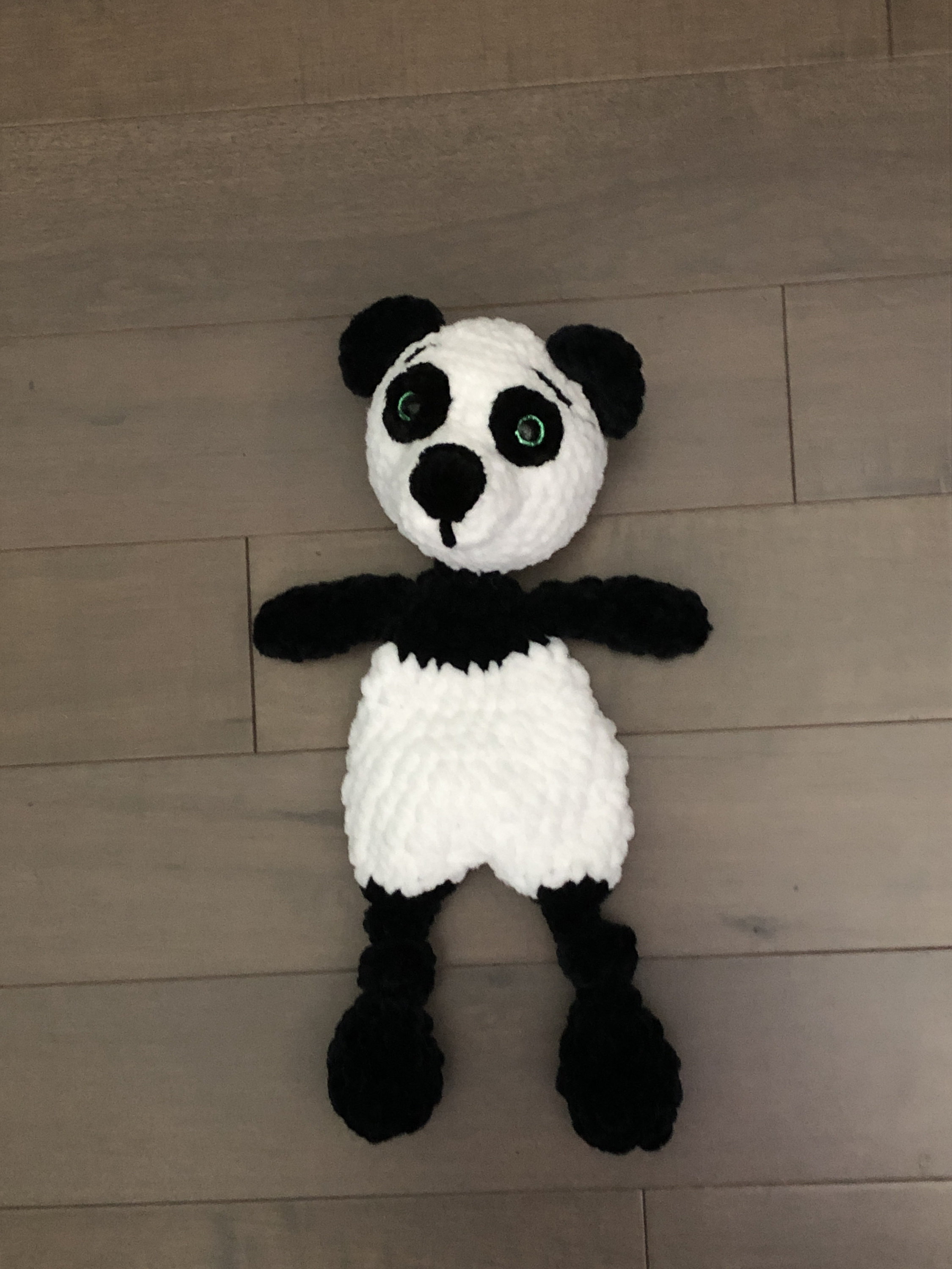 Mini Panda Lovey Crochet Panda Panda Snuggler Black and - Etsy