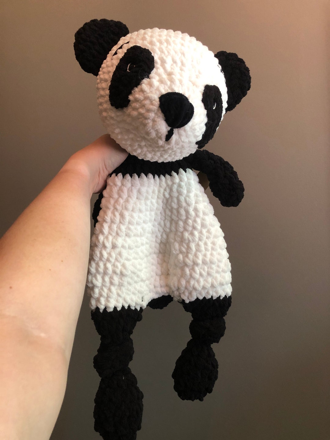 Panda Lovey Crochet Panda Panda Snuggler Black and White - Etsy
