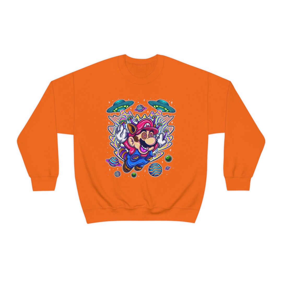 Trippy Psychedelic Mario Crewneck Sweatshirt - Etsy