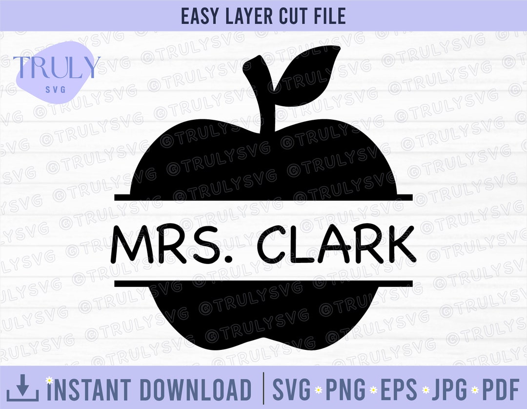 Apple Svg, Apple Monogram, Apple Monogram Svg, Split Monogram, Teacher ...