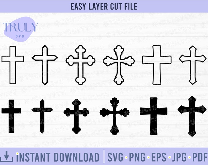 Cross Svg File/ Cross Clipart/ Crosses Svg File/ Halloween Svg ...