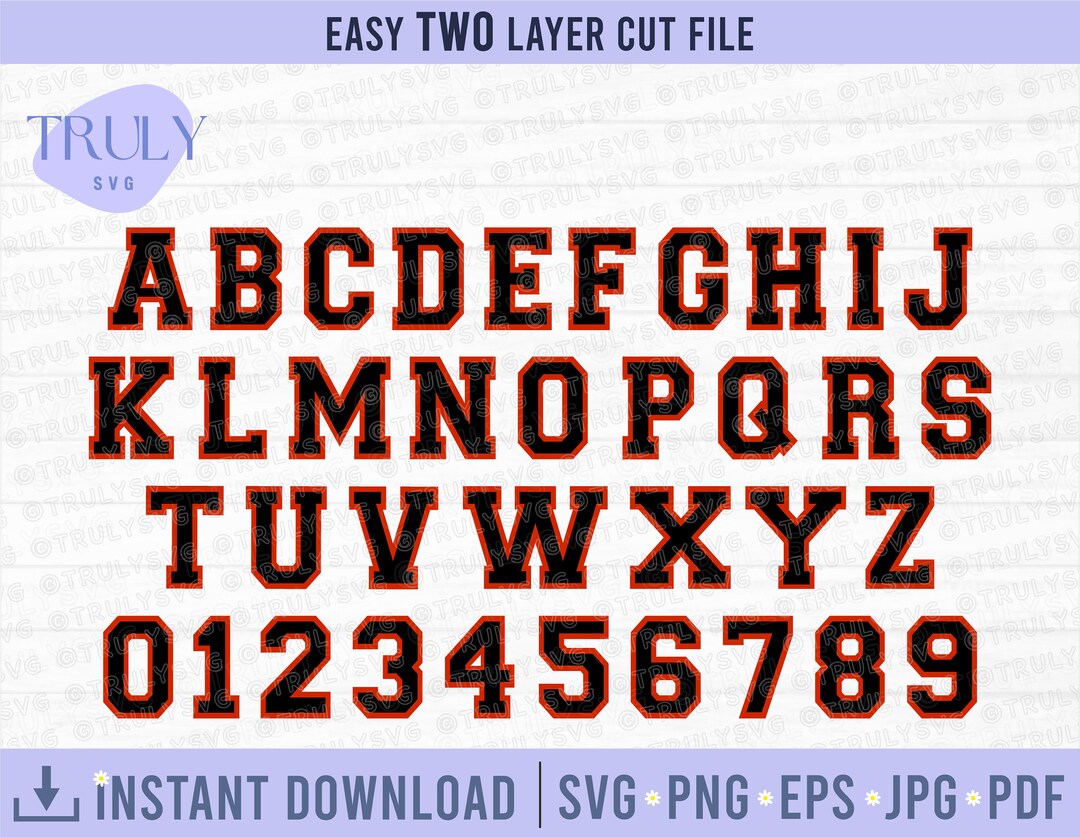 Varsity Font SVG, Sports SVG, Sports Layered Font, Varsity Letters Svg ...