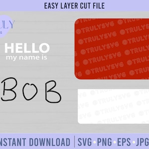Hello My Name is Bob SVG, Hello My Name is Name Tag SVG, Name Tag Svg ...
