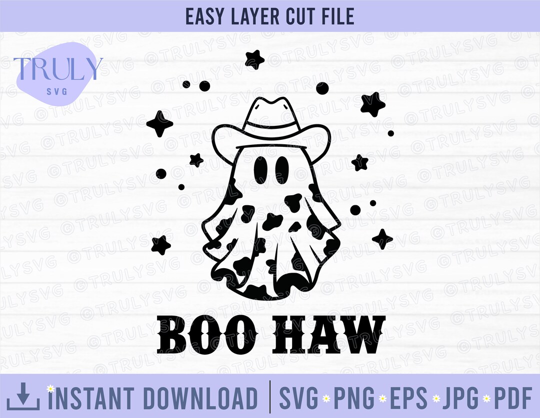 Boo Haw SVG, Cowboy Ghost SVG, Ghost SVG, Halloween Svg, Funny, Cowgirl ...