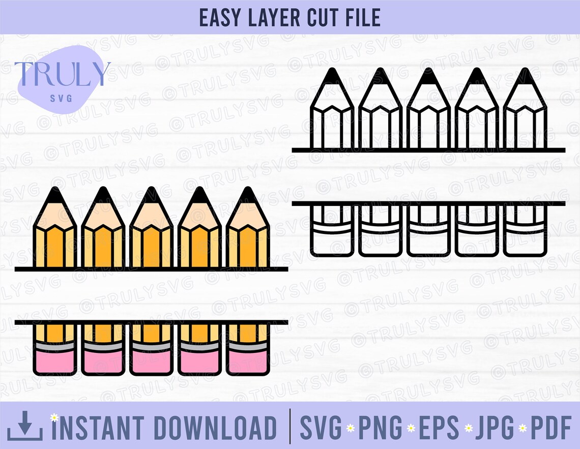 Pencil SVG Pencil Name Frame SVG Teacher SVG School Pencil - Etsy