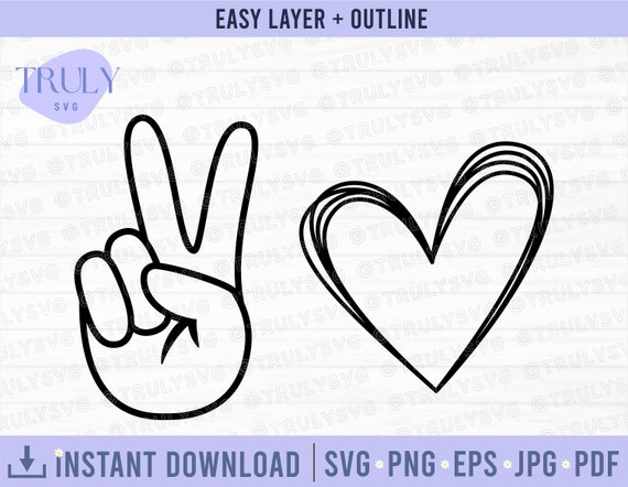 Hand Peace Sign SVG Peace and Love Svg Peace Svg Love Svg - Etsy
