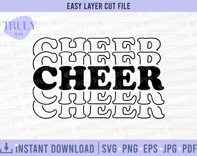 Cheer Svg, Stacked Svg, Digital Download, Cheerleader Svg, Cheerleading ...