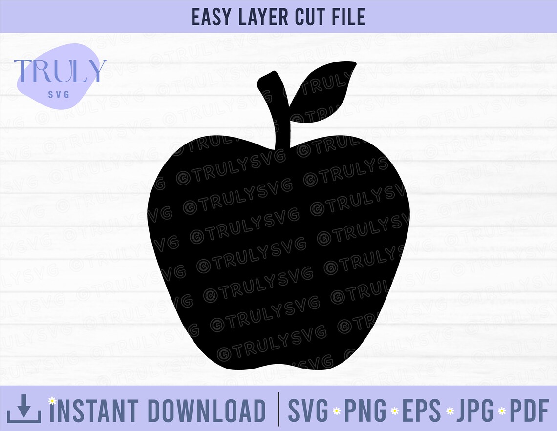 Apple SVG, Apple Cricut Svg, Apple Clipart Svg, Teacher Clipart, Back ...