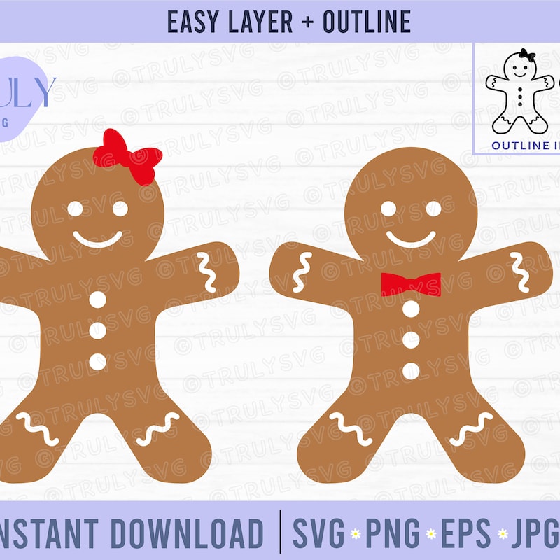 Gingerbread Man Svg - Etsy