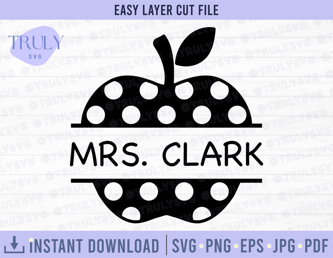 Apple Svg, Apple Monogram, Apple Monogram Svg, Split Monogram, Teacher ...