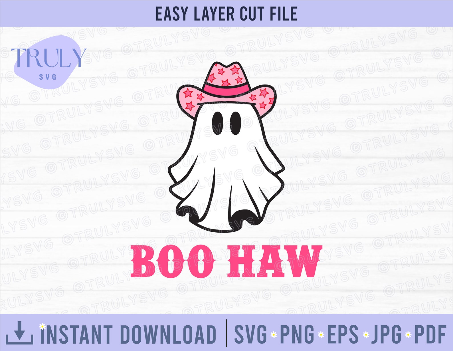 Boo Haw SVG, Cowboy Ghost SVG, Ghost SVG, Halloween Svg, Pink Cow Hat ...