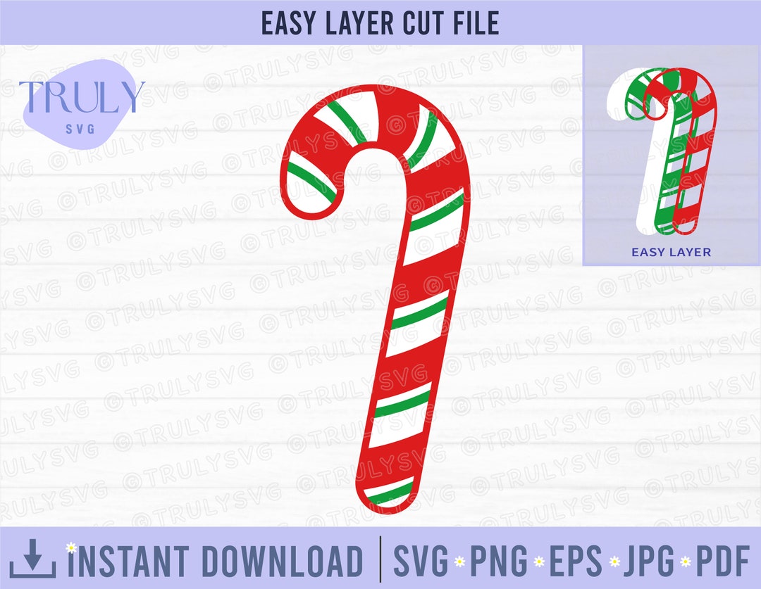 Candy Cane SVG, Candy Cane Vector, Candycane Svg, Candy Cane Layered ...