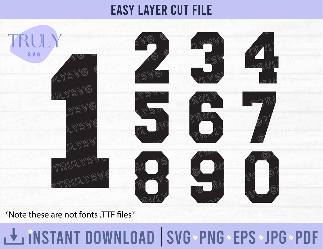 0-9 Varsity Numbers SVG, Sports Numbers Svg, Number Monograms, Birthday ...