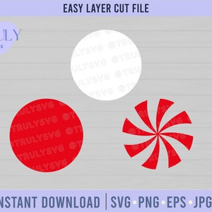 Peppermint Candy SVG, Peppermint SVG, Red and White Peppermint Svg ...