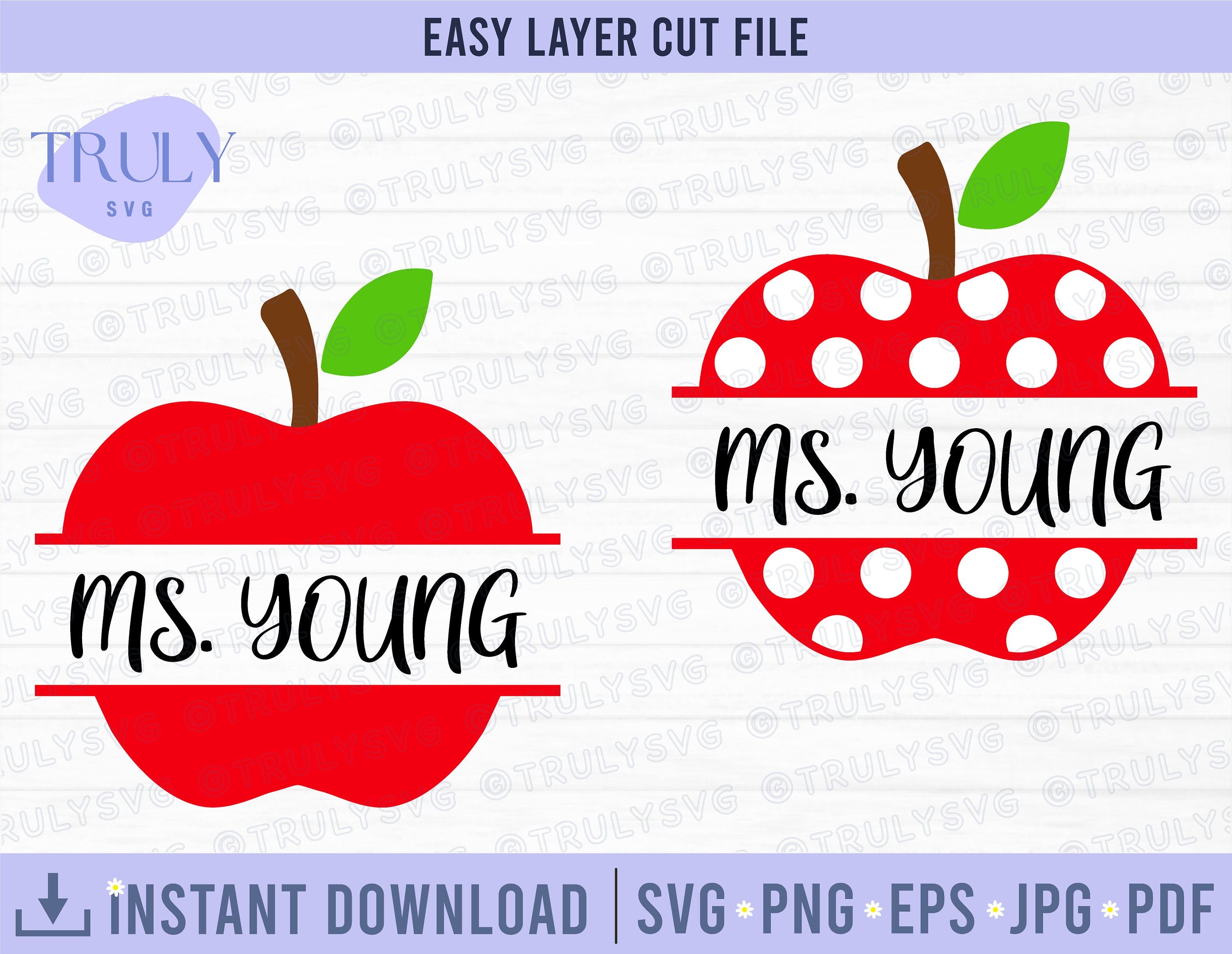 Apple Svg Apple Monogram Apple Monogram Svg Split Monogram - Etsy