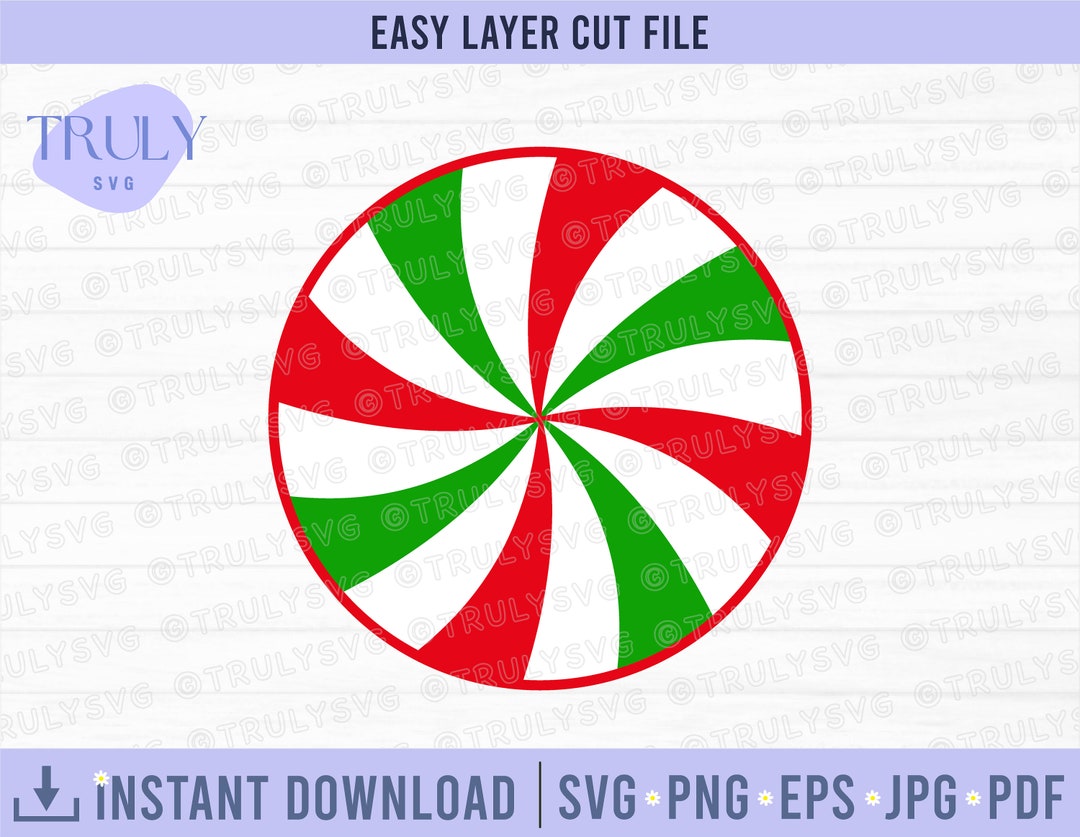 Peppermint Candy SVG, Peppermint SVG, Red and Green Peppermint Svg ...