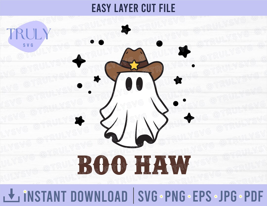 Boo Haw SVG, Cowboy Ghost SVG, Ghost SVG, Halloween Svg, Funny, Cowgirl ...