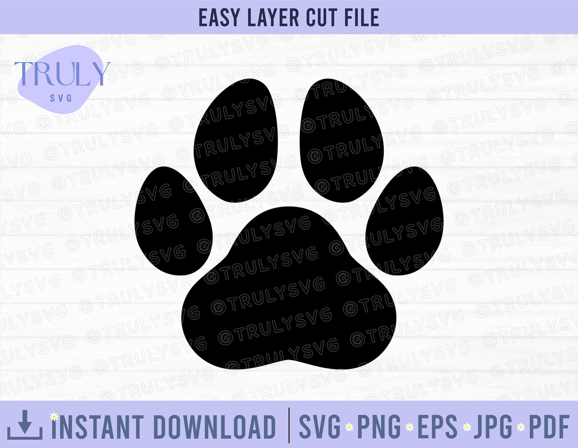 Paw Print SVG, Dog Paw Print SVG, Cat Paws SVG, Paw Svg, Vector Cut ...