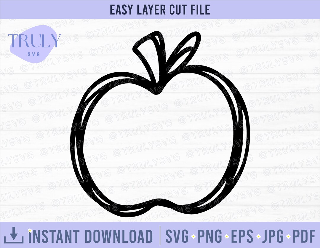 Apple SVG, Apple Sketch SVG, Apple Clipart Svg, Teacher Clipart, Back ...