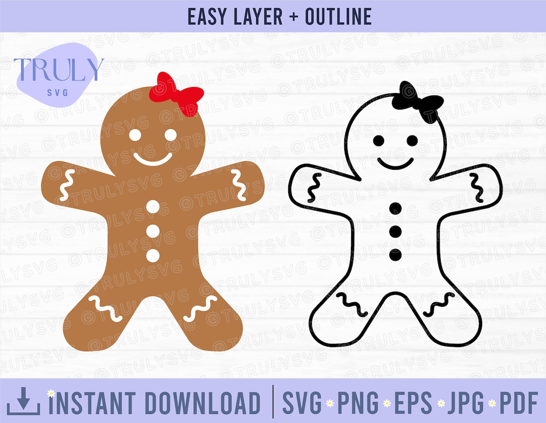 Gingerbread Girl SVG, Gingerbread Man SVG, Gingerbread SVG, Christmas ...
