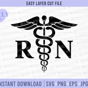 Reigstered Nurse SVG, RN SVG, Caduceus Svg, Medical Symbol Svg, Nurse ...