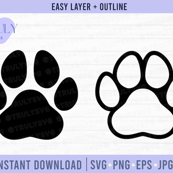 Paw Print Svg - Etsy