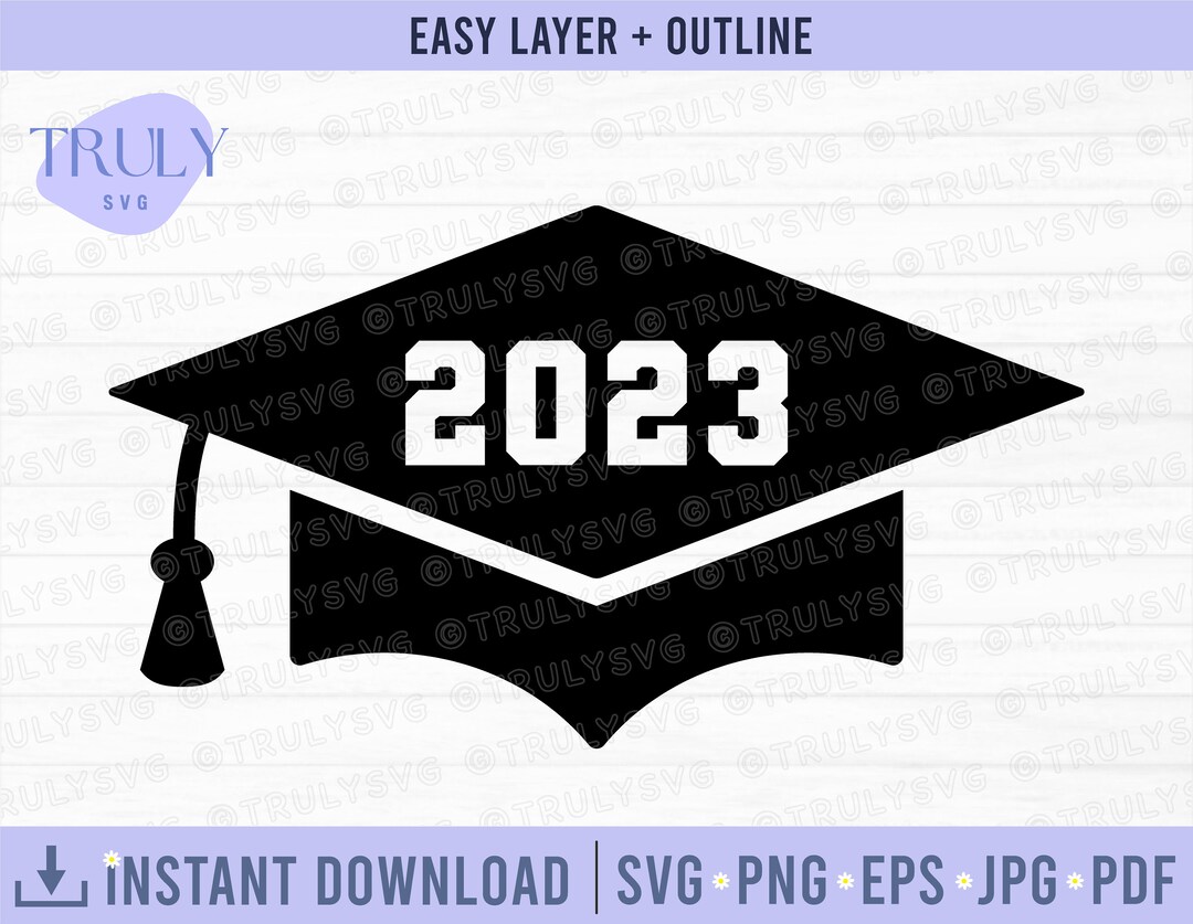 Graduation Cap Svg, 2023 Graduation Cap Svg, Cake Topper Svg, Class of ...