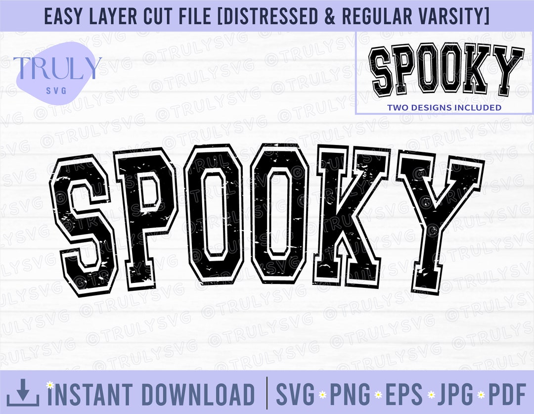 Spooky SVG, Spooky Varsity SVG, Halloween Svg, Fall SVG, Varsity, Fall ...