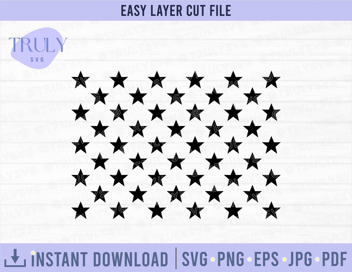 50 Stars SVG, United States of America Flag Stars Svg, 4th of July Svg ...
