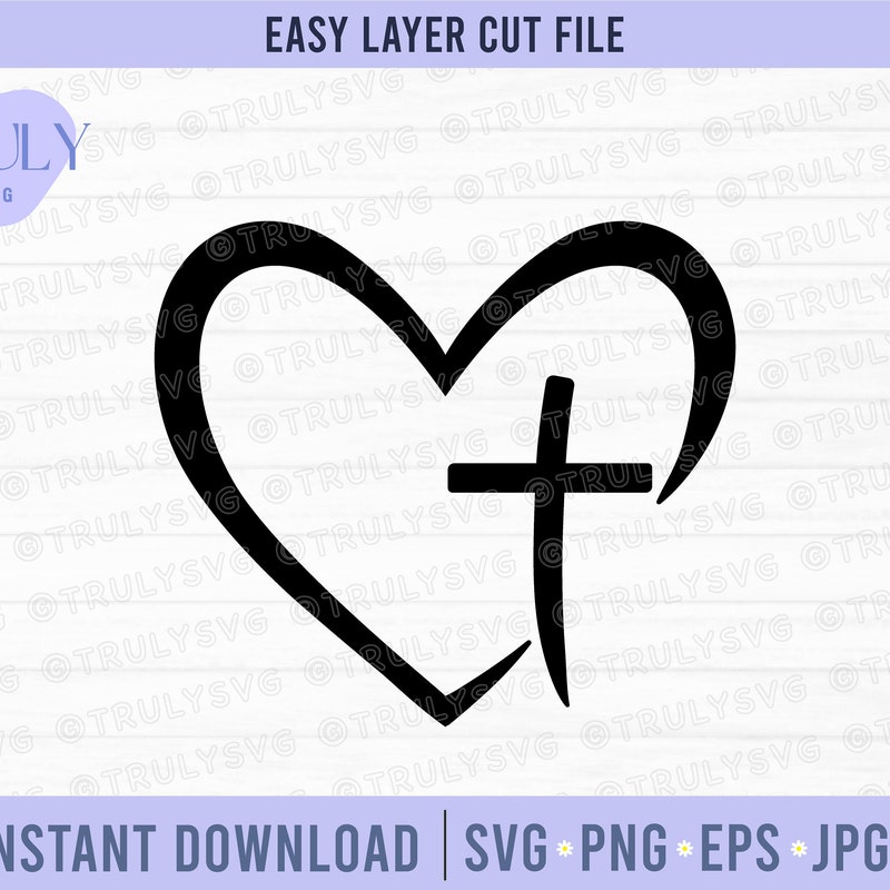 Heart With Cross Svg - Etsy