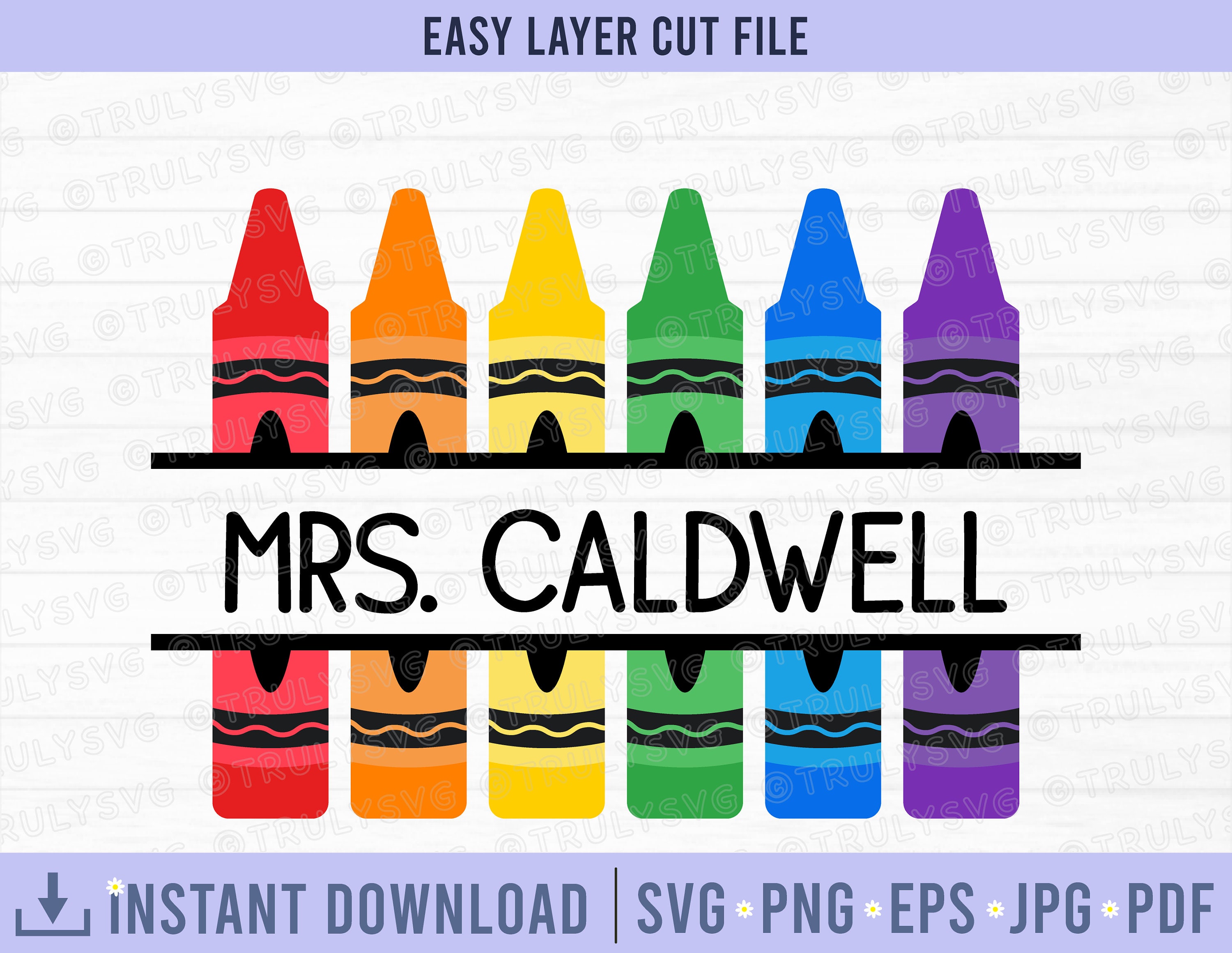 Crayon Name Frame SVG, Crayon Monogram SVG, Split Monogram Svg, Crayon ...