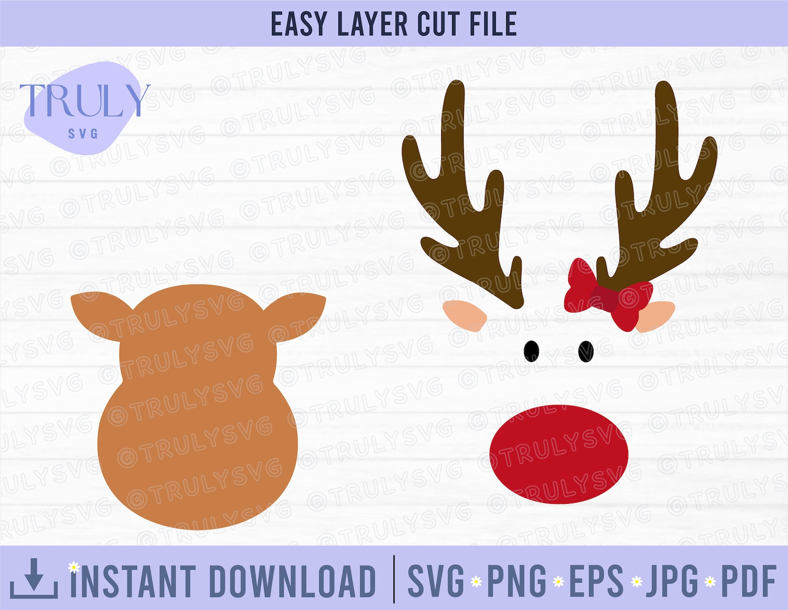 Reindeer SVG, Reindeer Face Svg, Boy and Girl Reindeer Svg, Deer Svg ...