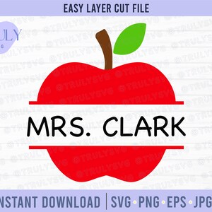 Apple Svg, Apple Monogram, Apple Monogram Svg, Split Monogram, Teacher ...