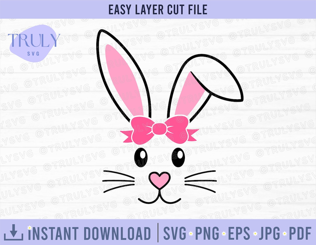 Bunny Face SVG, Easter SVG, Easter Bunny SVG, Easter Bunny Face Svg ...