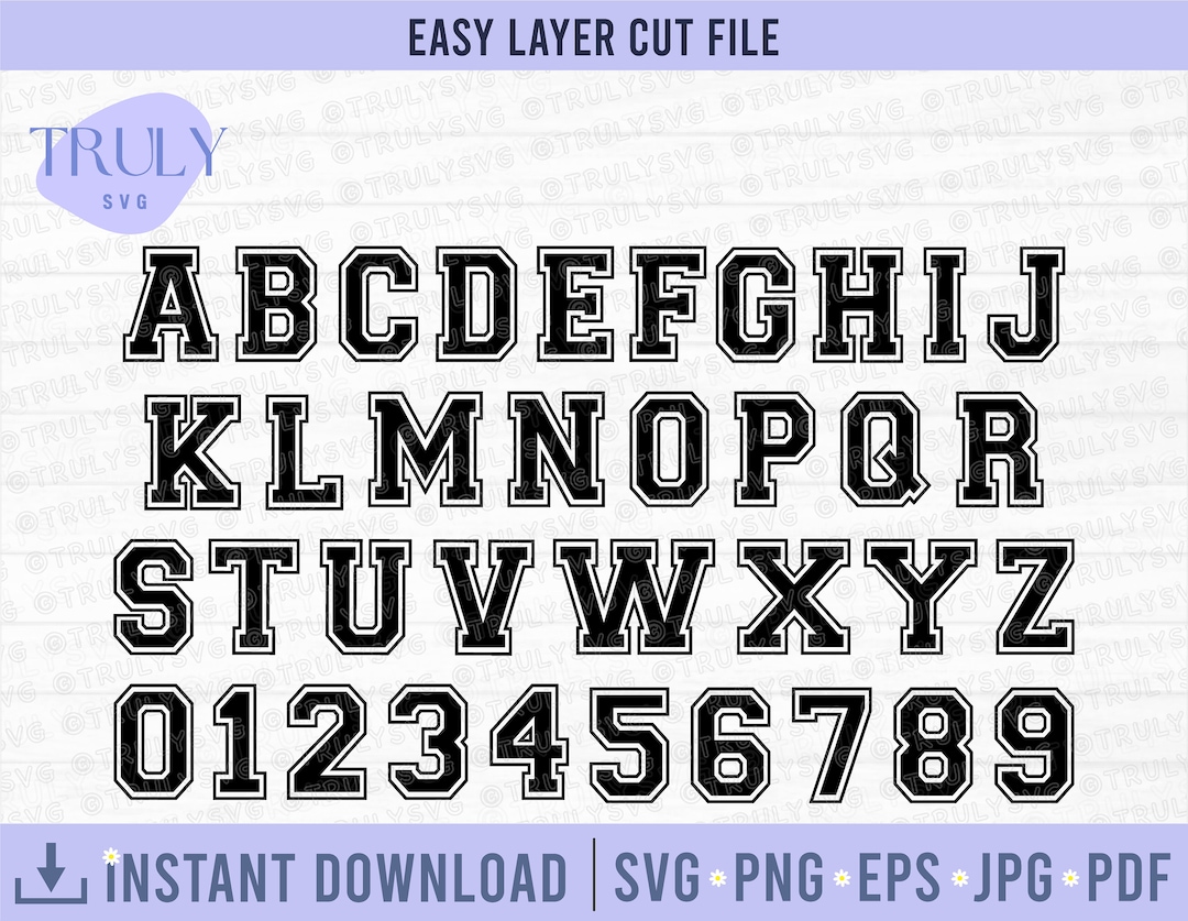 Varsity Font SVG, Sports SVG, Sports Layered Font, Varsity Letters Svg ...