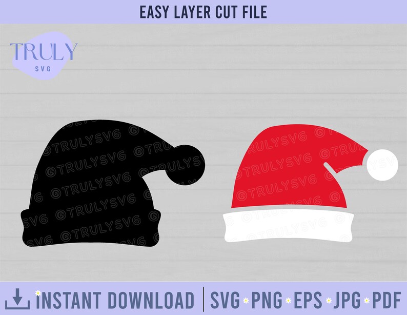 Santa Hat SVG, Santa Hat PNG, Santa Hat Cut File, Winter Svg, Santa Svg ...