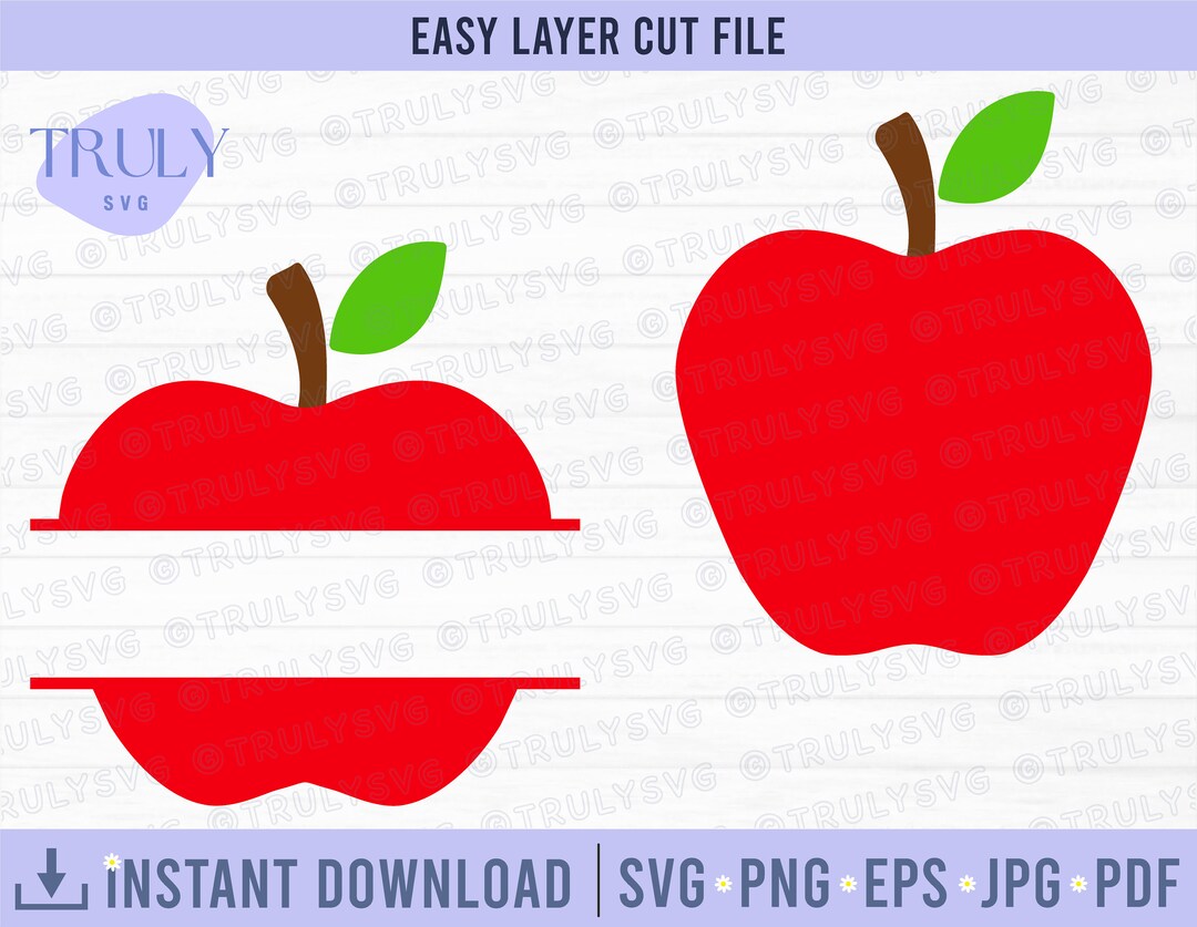 Apple Svg, Apple Monogram, Apple Monogram Svg, Split Monogram, Teacher ...