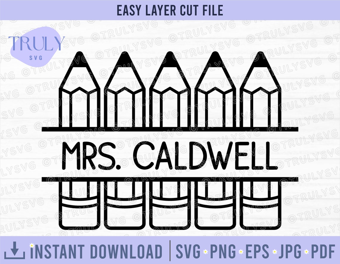 Pencil SVG Pencil Name Frame SVG Teacher SVG School Pencil - Etsy