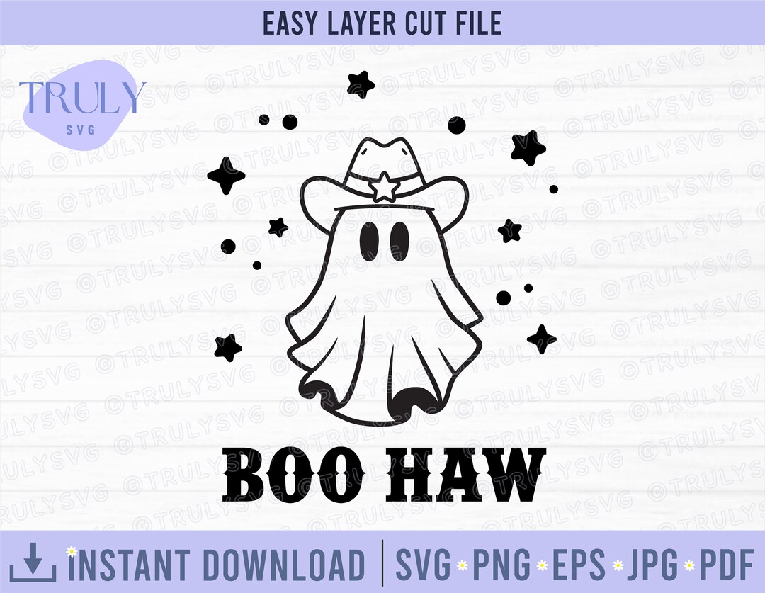 Boo Haw SVG, Cowboy Ghost SVG, Ghost SVG, Halloween Svg, Funny, Cowgirl ...